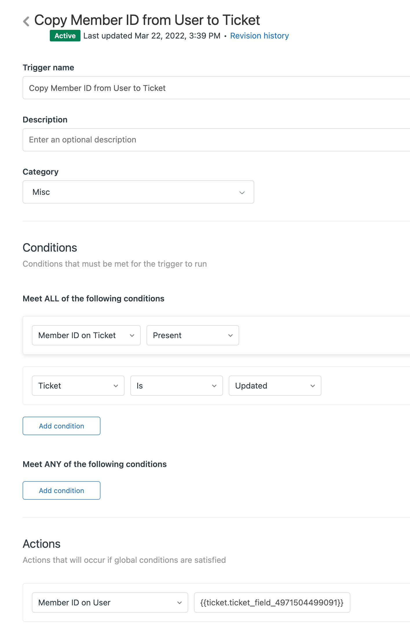 How To Copy Values Between Fields Using Triggers Zendesk Help