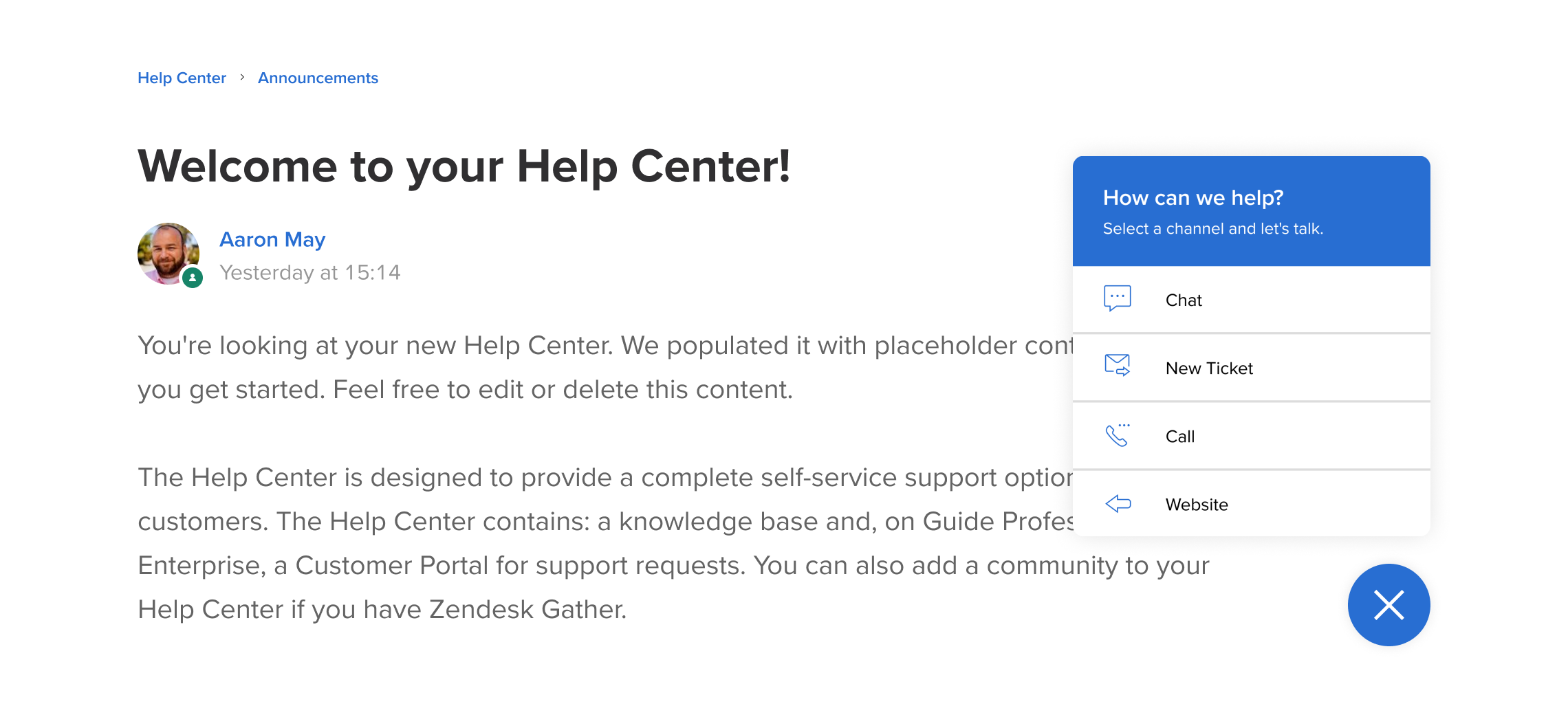 How To Offer Users All Contact Us Options On Zendesk Help Center 