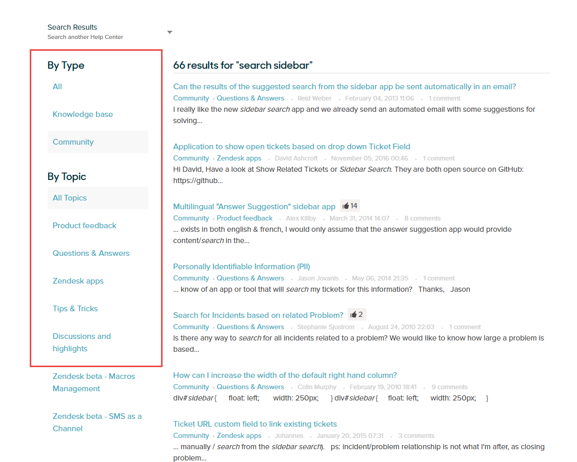 Implementing A Search Results Sidebar Filter Like Zendesk s Zendesk Help